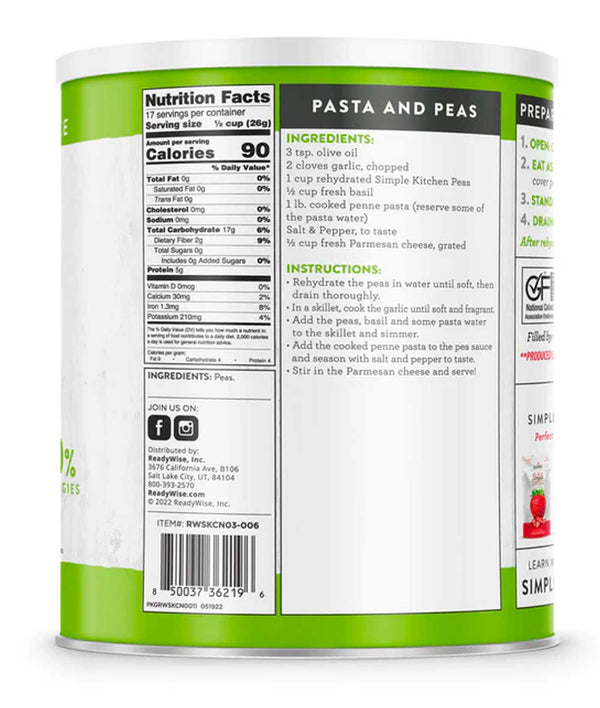 Big Can of Freeze-Dried Peas (#10 Can) - Beam